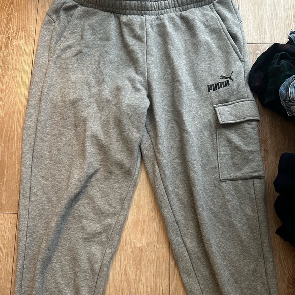 Puma | Pants | Puma Mens Gray Joggers With Cargo Pocket | Poshmark